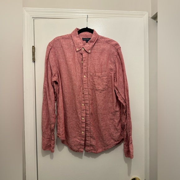 J. Crew Factory | Shirts | J Crew Slim Linen Shirt Rusty Barn Red ...